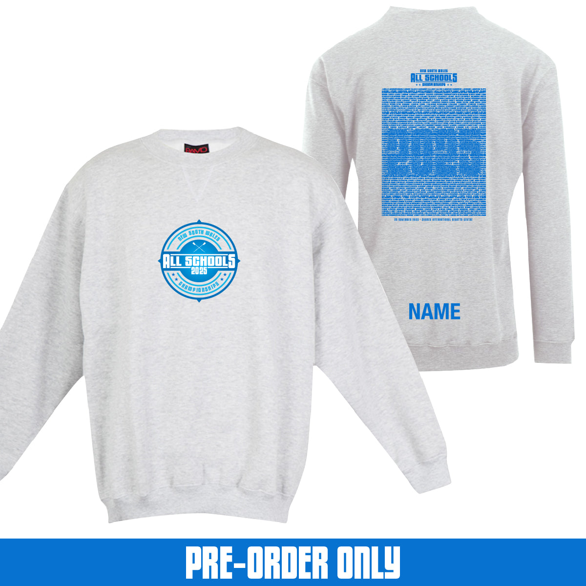 2025 NSW All Schools Championships Crew Neck Jumper with Custom Name ...